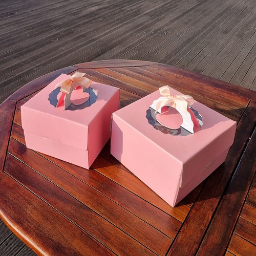 8" Pink Cake Box with handle Toronto Cake supply – Chloe Bakeware